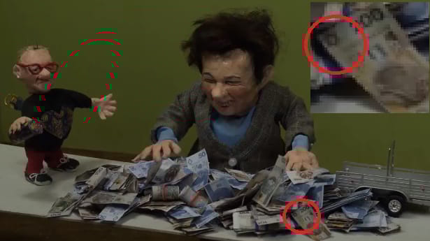 Banknot z gwiazdą Dawida to 200 EUROKACZEK z portretem KaczyńskiegoOKO ...